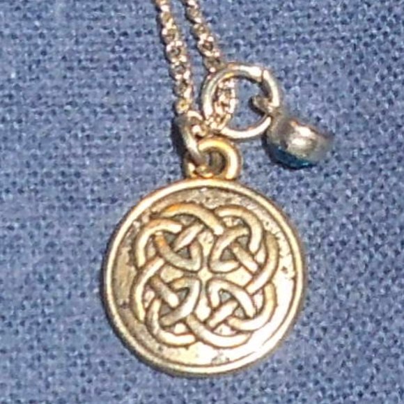 Vintage | Jewelry | 3 For25tiny Silvertone Necklace Celtic Knot Disc ...